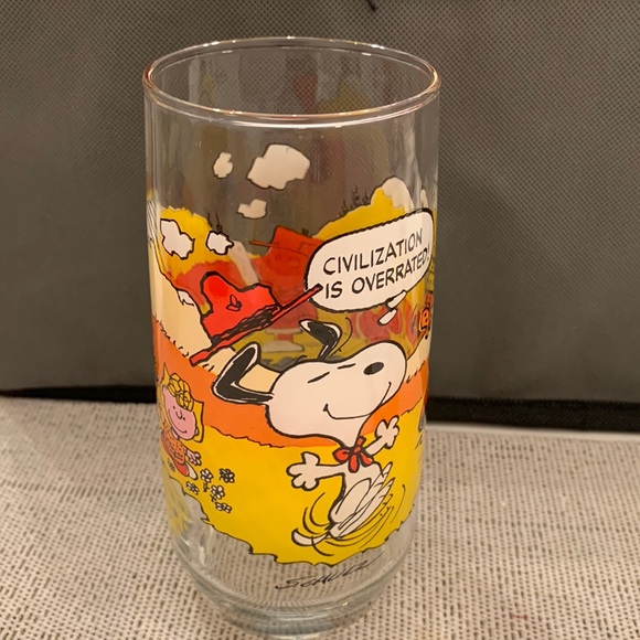 McDonald's | Dining | Vintage 971 Camp Snoopy Collection Glass Mcdonalds Civilization Is ...